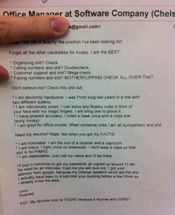 The 30 Funniest Resumes and Job Applications We’ve Ever Seen ...
